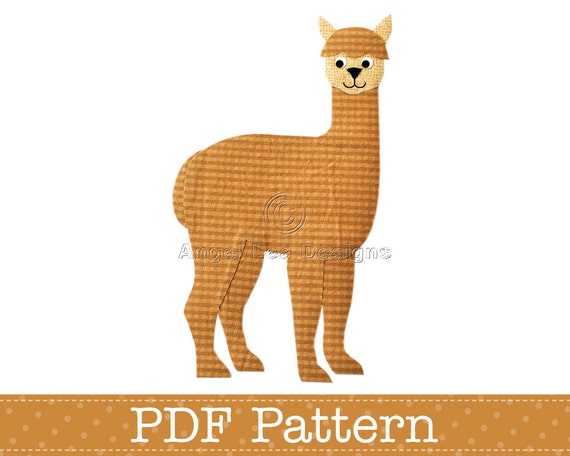 Alpaca Applique Template Animal DIY Children PDF Pattern