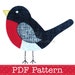 Robin Applique Template PDF Pattern Christmas by AngelLeaDesigns