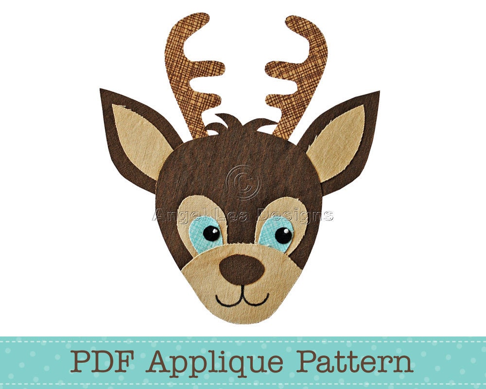 Deer Applique Template PDF Applique Pattern Animal Fawn