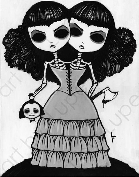 Items similar to Evil Twins 8x10 art print on Etsy
