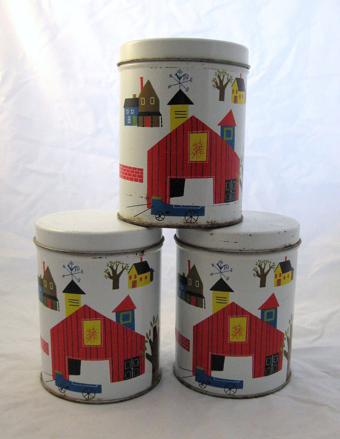 Set of 3 – rustic farmhouse tins – Haute Juice