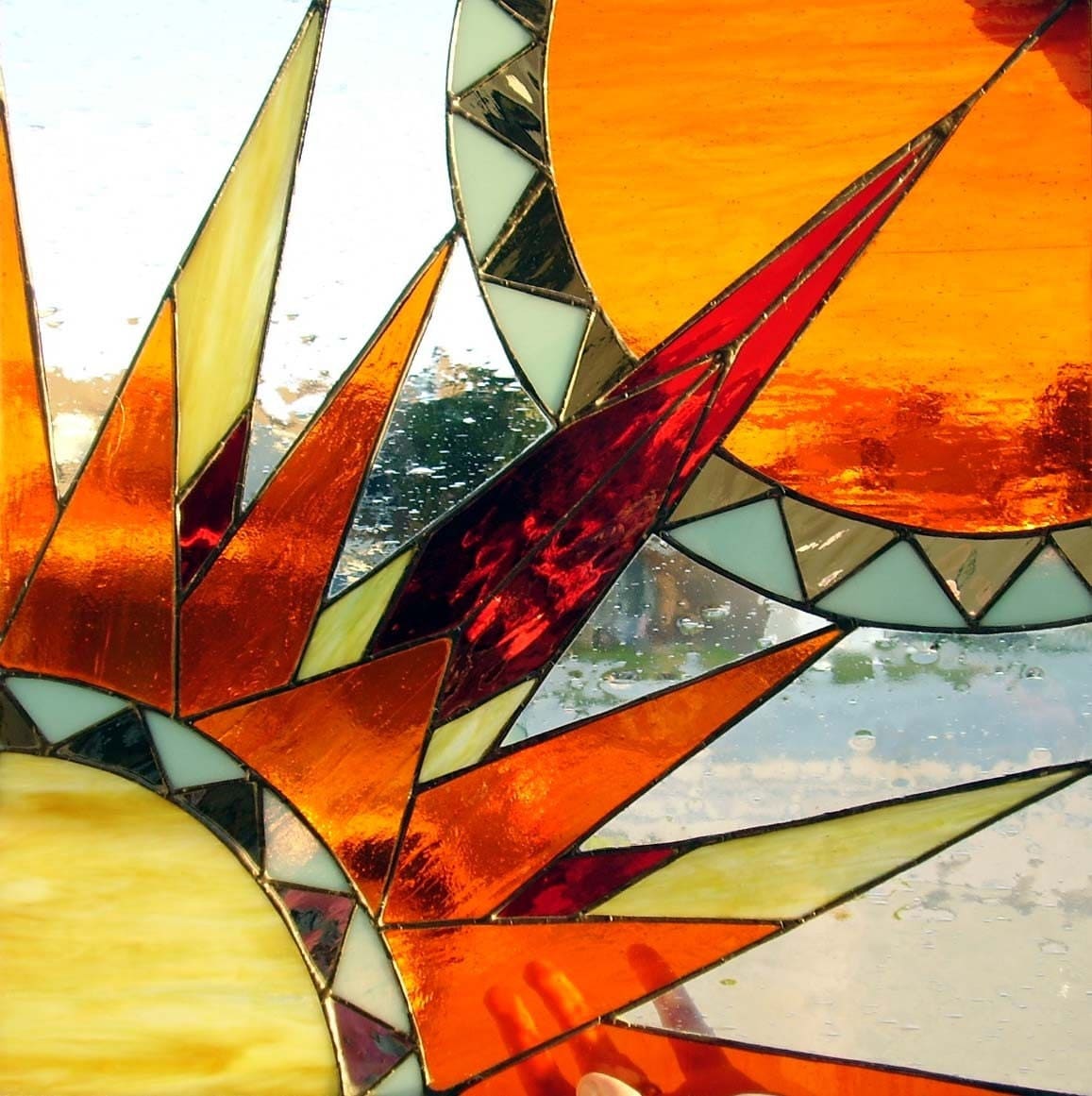 Stained Glass Art Panelsouthwest Sun By Danceswithmonsters On Etsy