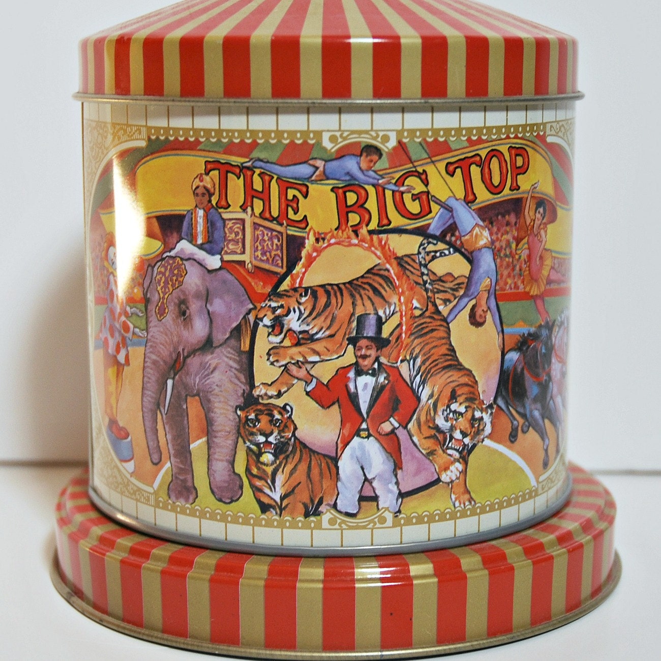 Vintage Big Top Circus Tin Can Cookie Tin