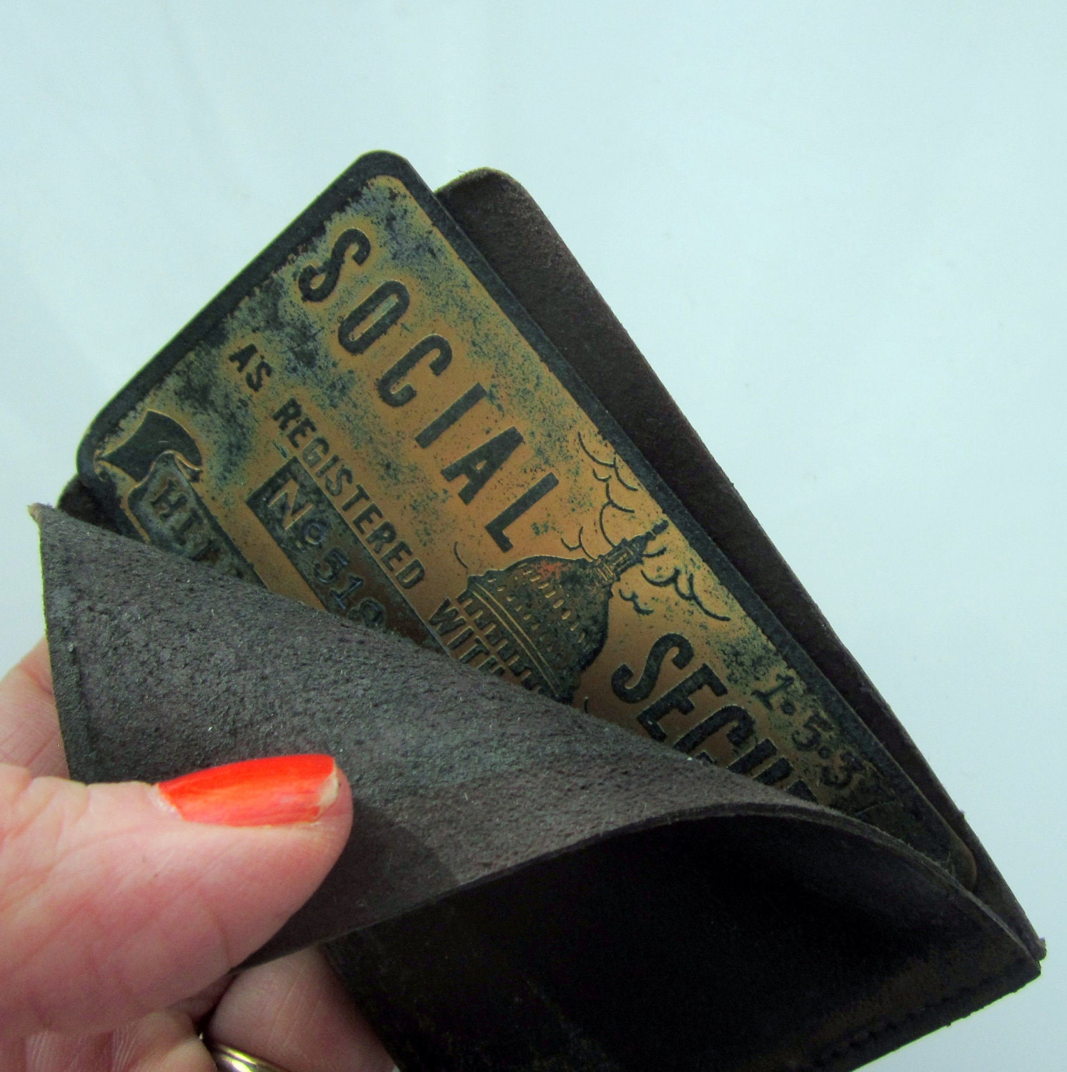 Vintage Brass Social Security Card Antique 1930s