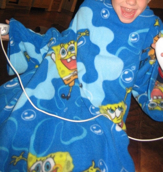 Spongebob Snuggie Kids Size Fleece Blanket