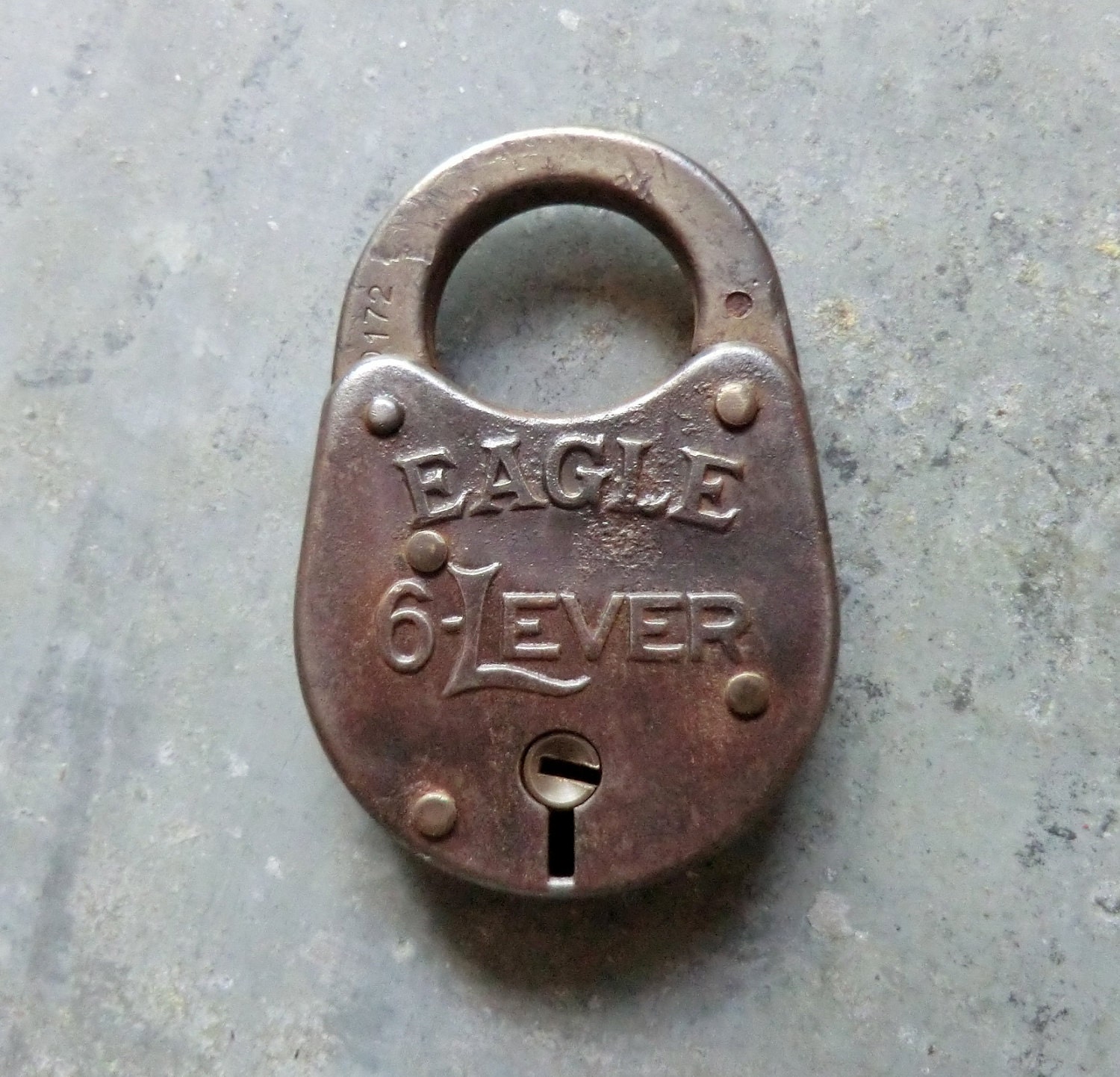 RESERVED FOR Sarah Antique Eagle Padlock 6 Lever Lock-No Key