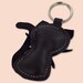 Handmade Black Cat Leather Animal Keychain FREE shipping