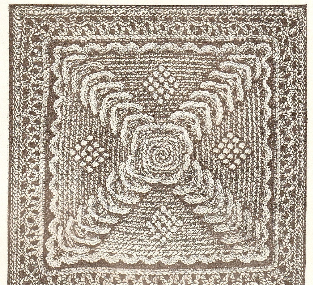 Very old vintage pattern for crochet square for quilts