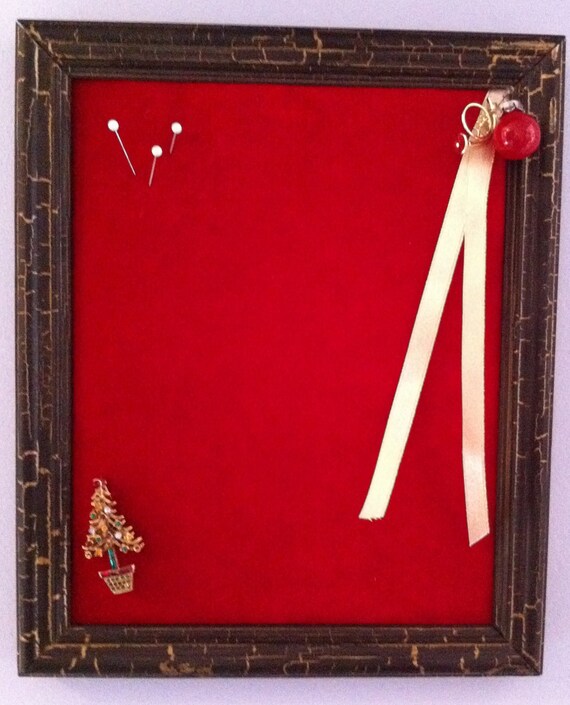 Items similar to Framed velvet pin board on Etsy