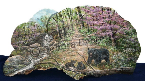 Items similar to Original Painting on tree conk (Artist shelf mushroom ...