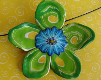 Items similar to Polymer Clay Flower Pin or Pendant on Etsy