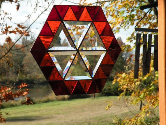 Items similar to STAINED GLASS HEXAGON on Etsy