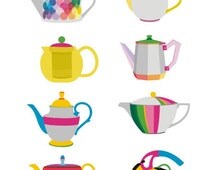 Unique rainbow teapot related items | Etsy