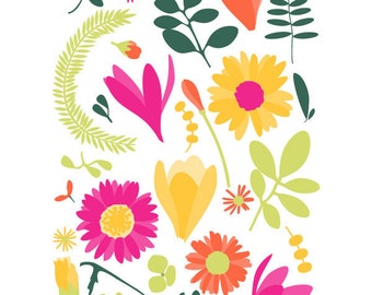 Modern flower print | Etsy