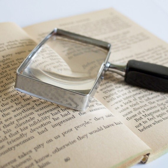 Vintage rectangular magnifying glass