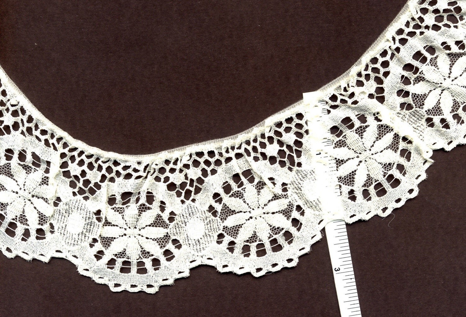 2 inch wide CREAM gathered lace trim 15 yds X860