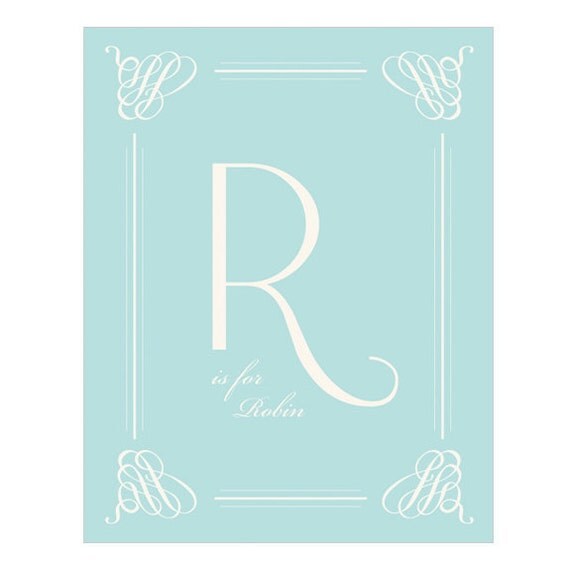 Items similar to Glam Custom Initial Monogram Name Art Print ...