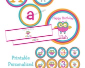 Items similar to Printable Party Pack- Personalized Owl Birthday on Etsy