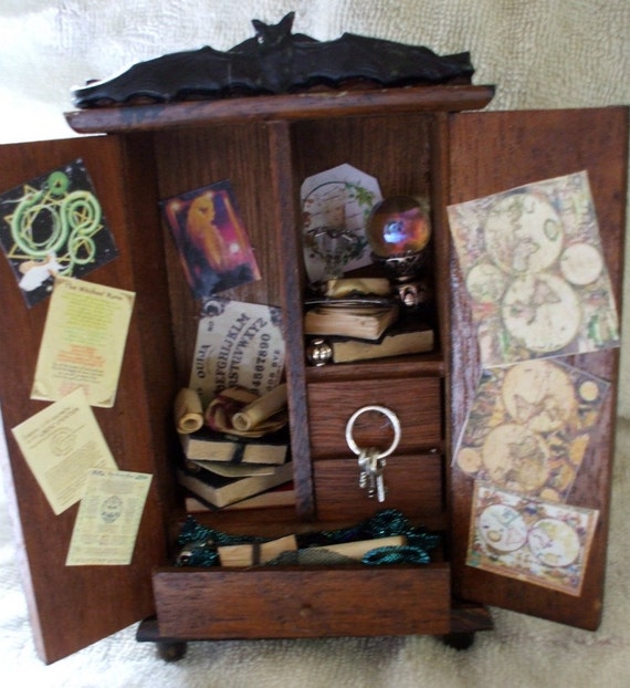 Gothic Witch Bat Spell Cabinet Dollhouse By Midnightsdreams