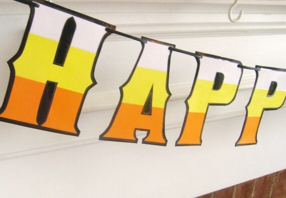 Items similar to HAPPY HALLOWEEN Banner - CaNDY CoRN on Etsy