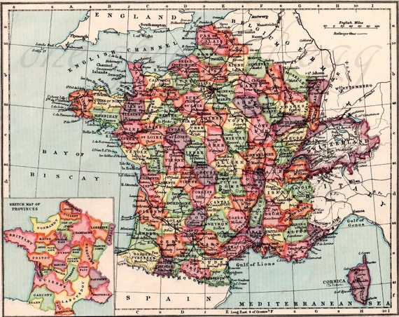 Provinces of France 1939 Map