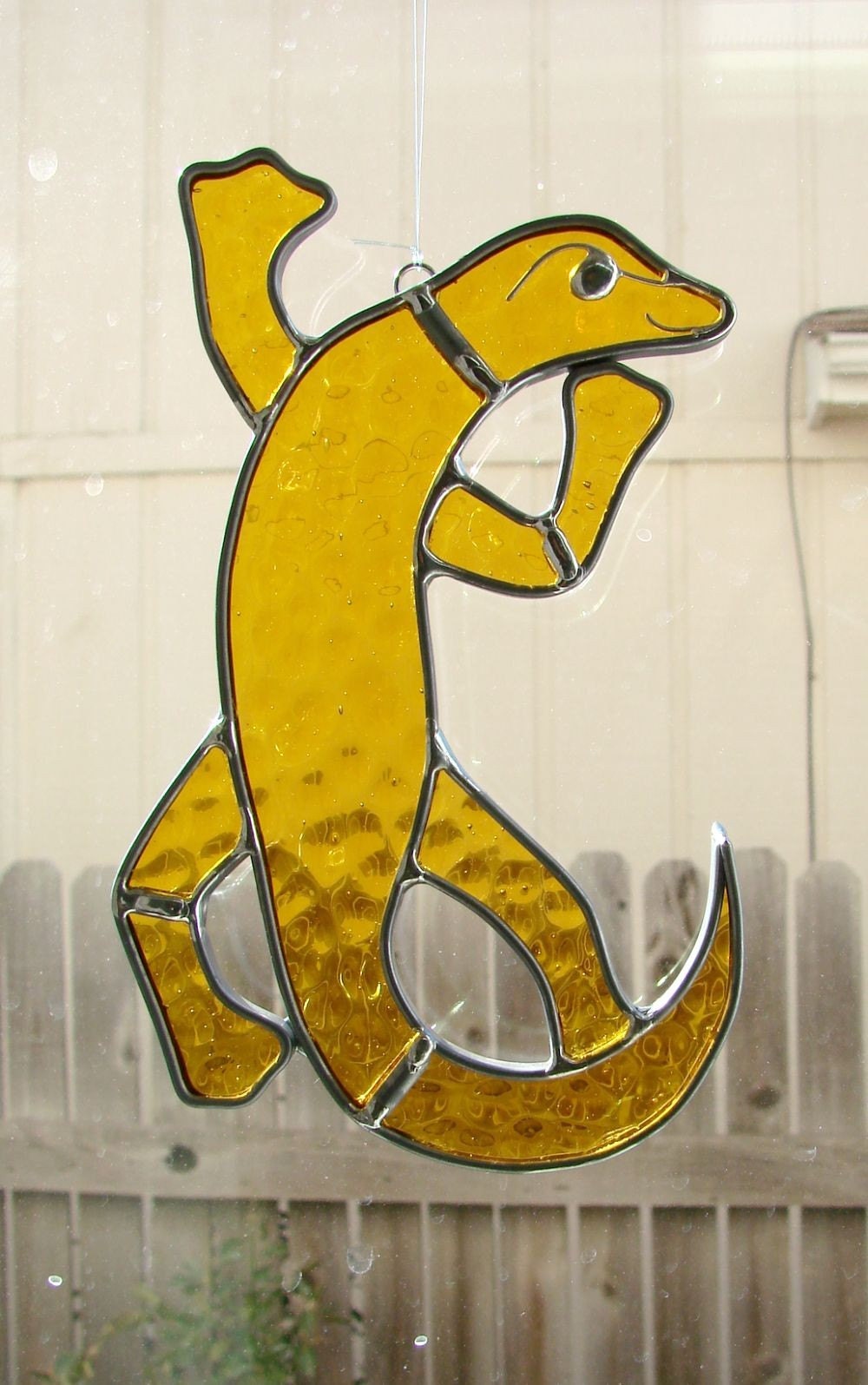 Climbing Gecko Stained Glass by Firefallvisions on Etsy