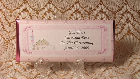 Girl Christening Favor Christening Candy Wrapper Christening