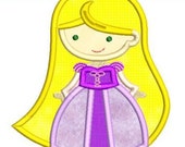 Cutie PRINCESS as RAPUNZEL (2) Applique 4x4 5x7 6x10 Machine Embroidery ...