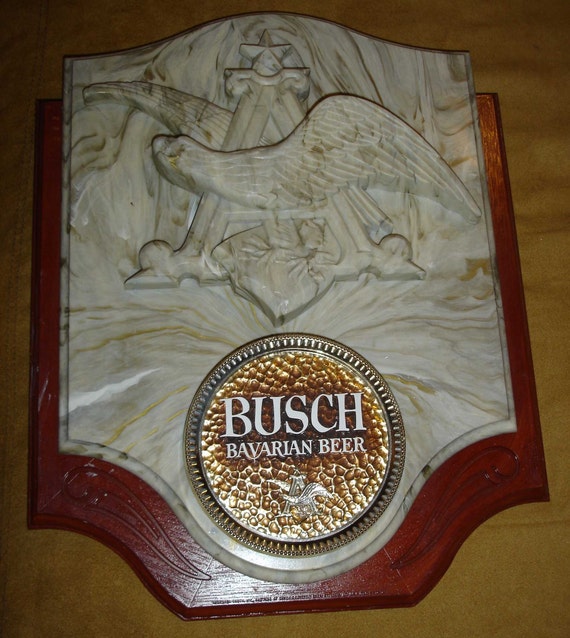 Items similar to Awesome Vintage BUSCH Bavarian Beer plastic bar sign ...