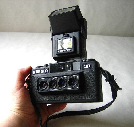 Nimslo 3D Lenticular Stereoscope Camera and Opti-Lite Flash