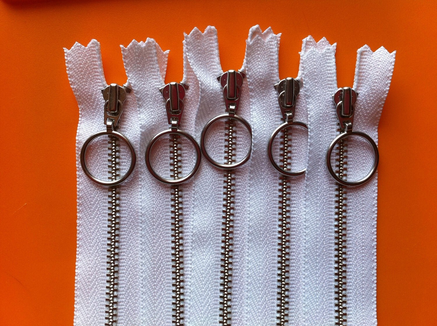 Metal Zippers 5 inch closed bottom ykk nickel teeth zips with