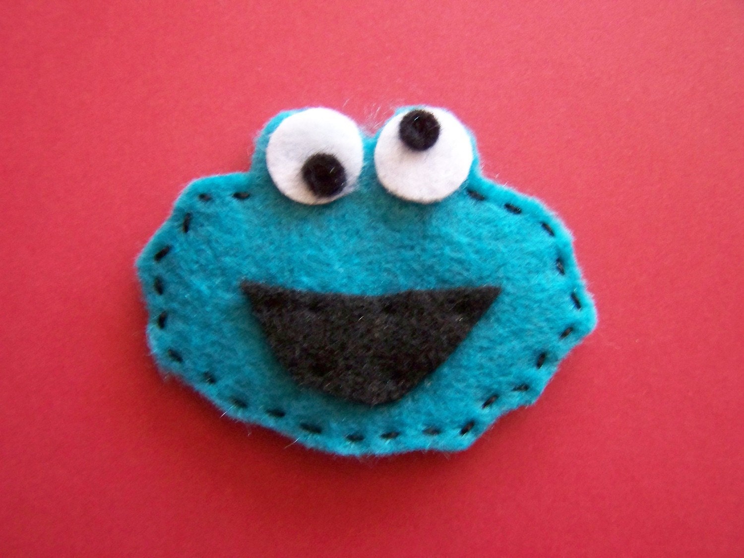 Cookie Monster Handmade Felt Clip