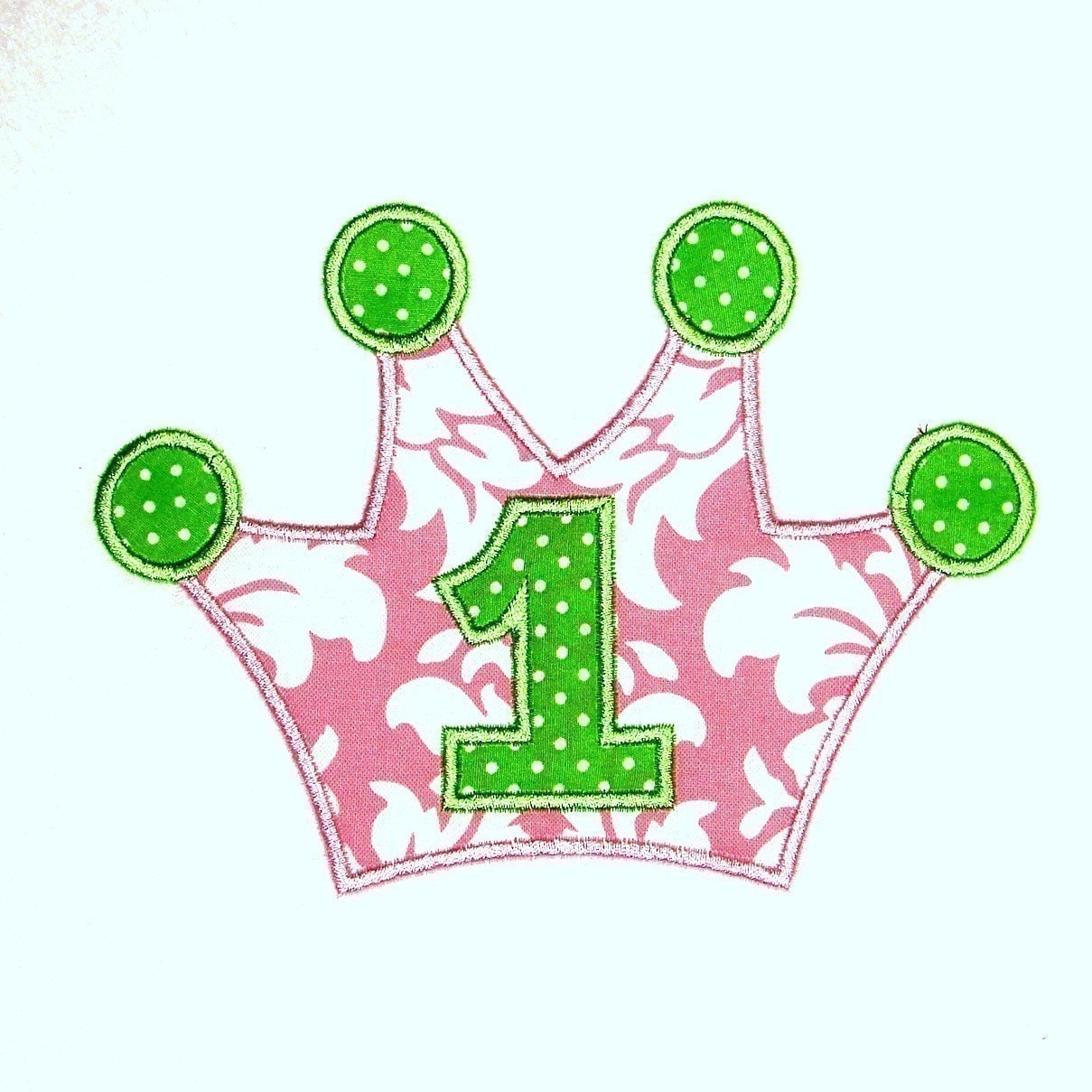 Machine Embroidery Design Applique Crown alone or with No. 1