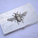 Silver Bee Business Card Case Bumble Bee Gothic Victorian