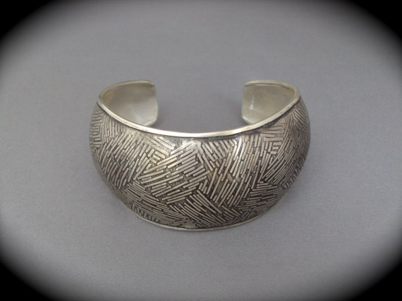 Items similar to Sterling Silver Embossed Cuff on Etsy