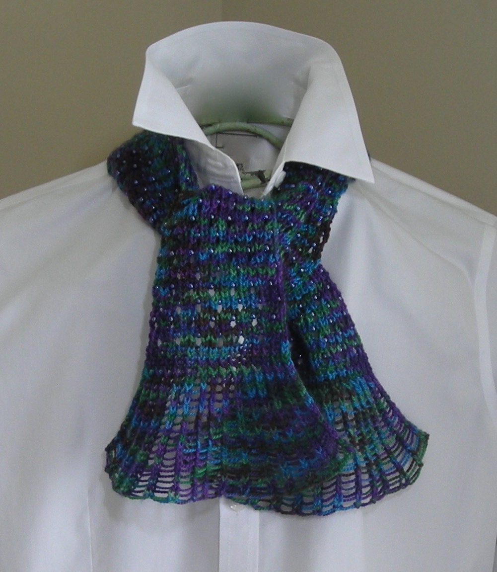 Knitting Pattern PDF Waterfall Lace Cravat by lavenderhillknits