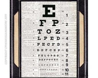Vintage eye chart | Etsy