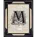 Letter M art print wall decor Alphabet Typography Ornate