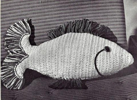 Fish Pillow Crochet Pattern Vintage 723084