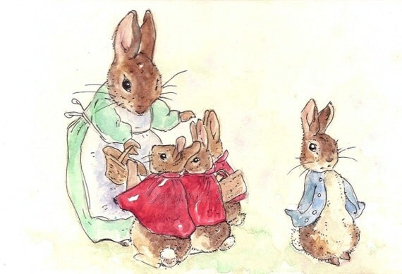 Peter Rabbit and His Family Fine Art Print