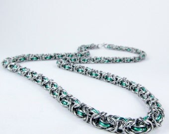 Chainmaille Necklace Byzantine Pattern by ChainmailleByBim