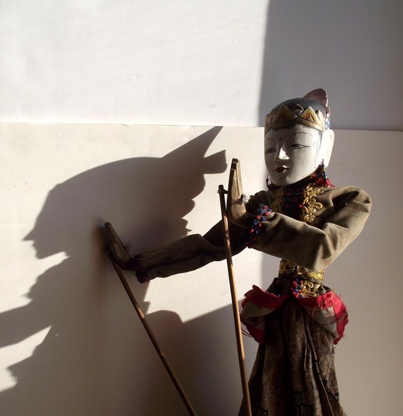 Vintage Shadow Puppet. Indonesian Puppet. Wayang Golek