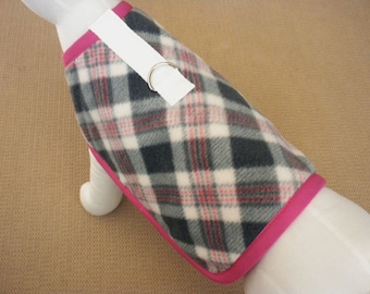 Racing Checkered Flag Fleece Dog Harness Coat
