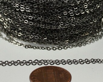RAW Brass Chain Bulk Chain 10 ft of Tiny Flat by gemplus24 on Etsy