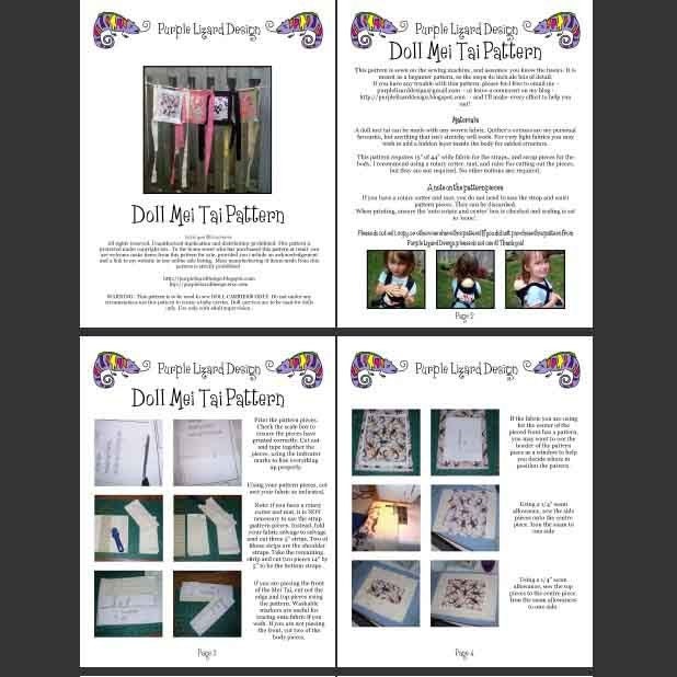 Doll Mei Tai PDF pattern