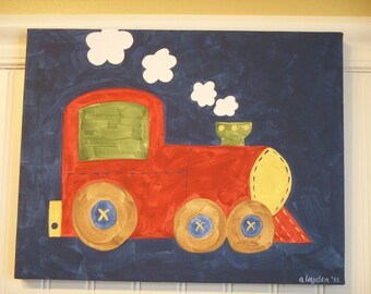 Kids train art | Etsy