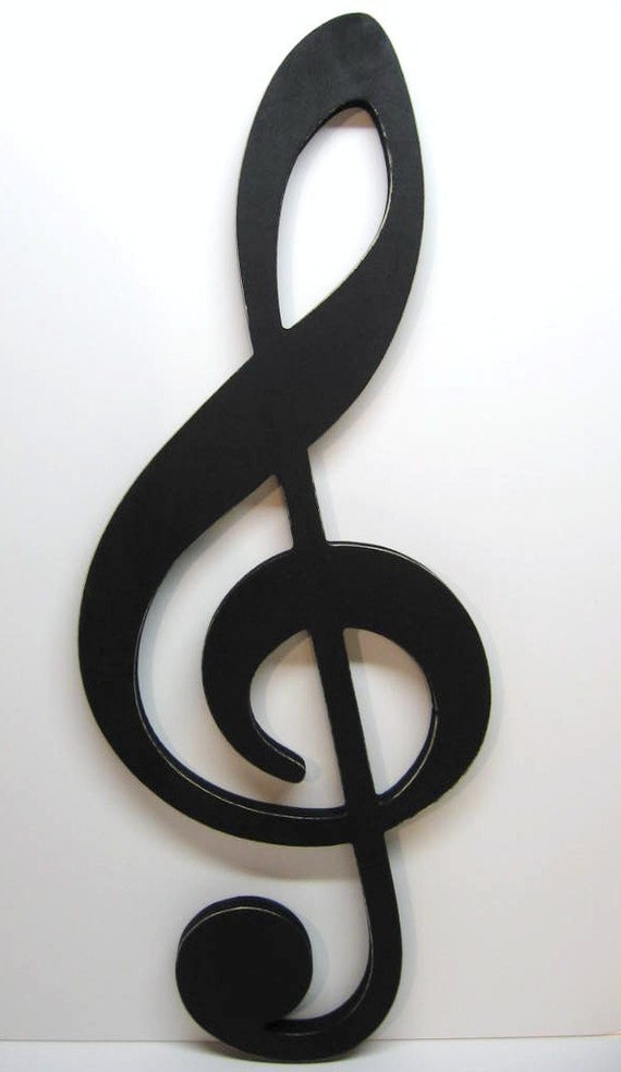 Large TREBLE CLEF Sign Big Bold Graphic Statement Musical