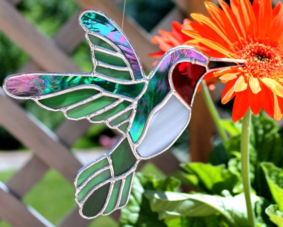 Hummingbird Stained Glass Suncatcher