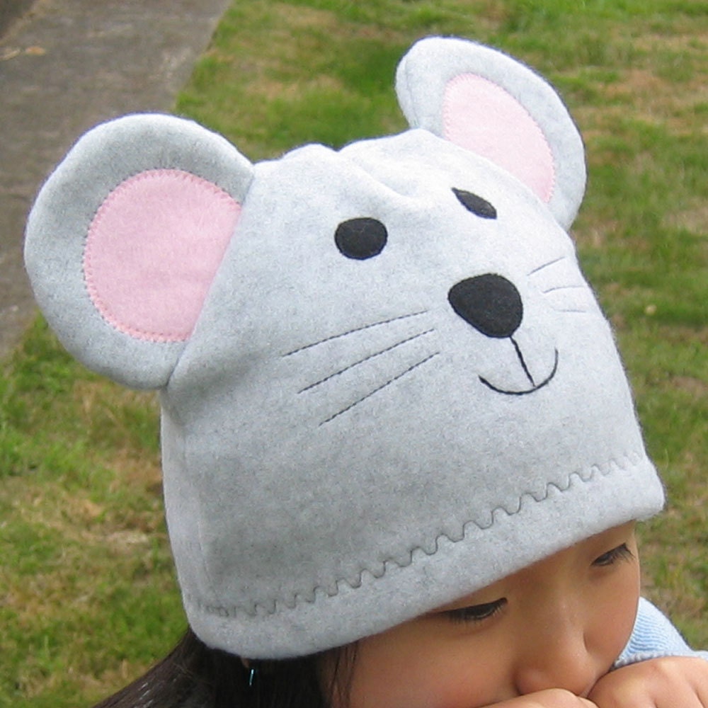 Mouse Fleece Hat Baby Toddler Children Adult by DinkyDimples