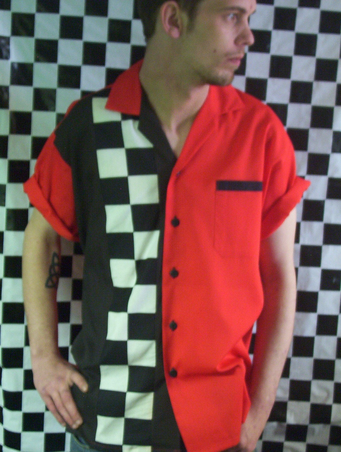 Mens Rockabilly Hot Rod Short Sleeve Shirt